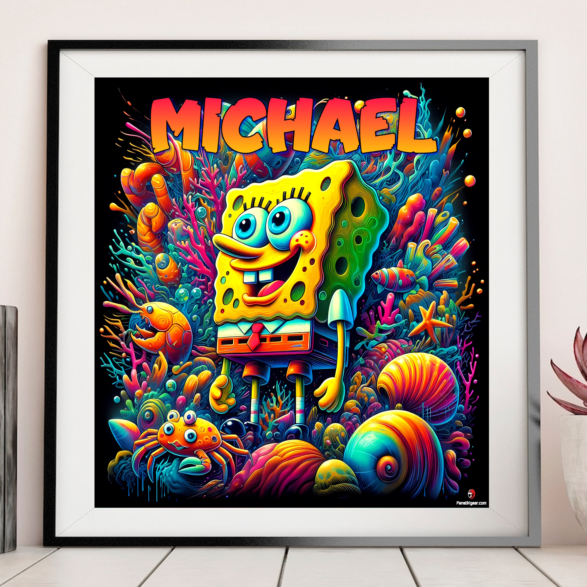 Customized SpongeBob Poster, Kids Birthday Gift, Personalized kids gift ...