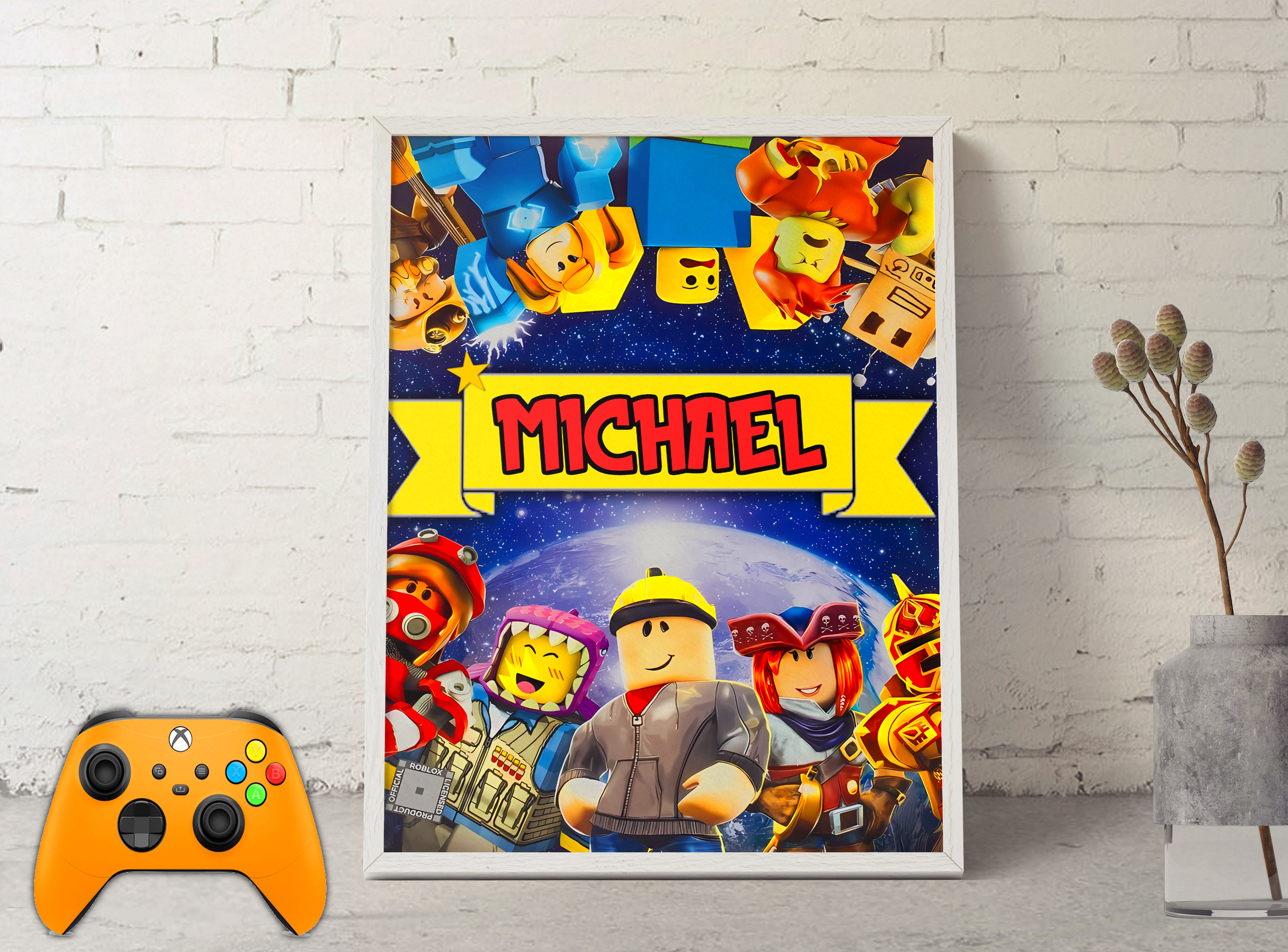 Customized Roblox Poster, Kids Birthday Gift, Kids rom decor ...