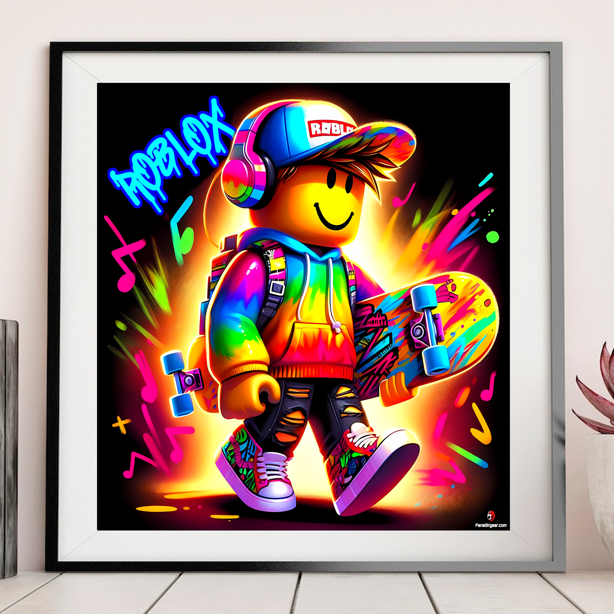 Roblox Print, Roblox Skateboard poster, Video game Birthday Print ...