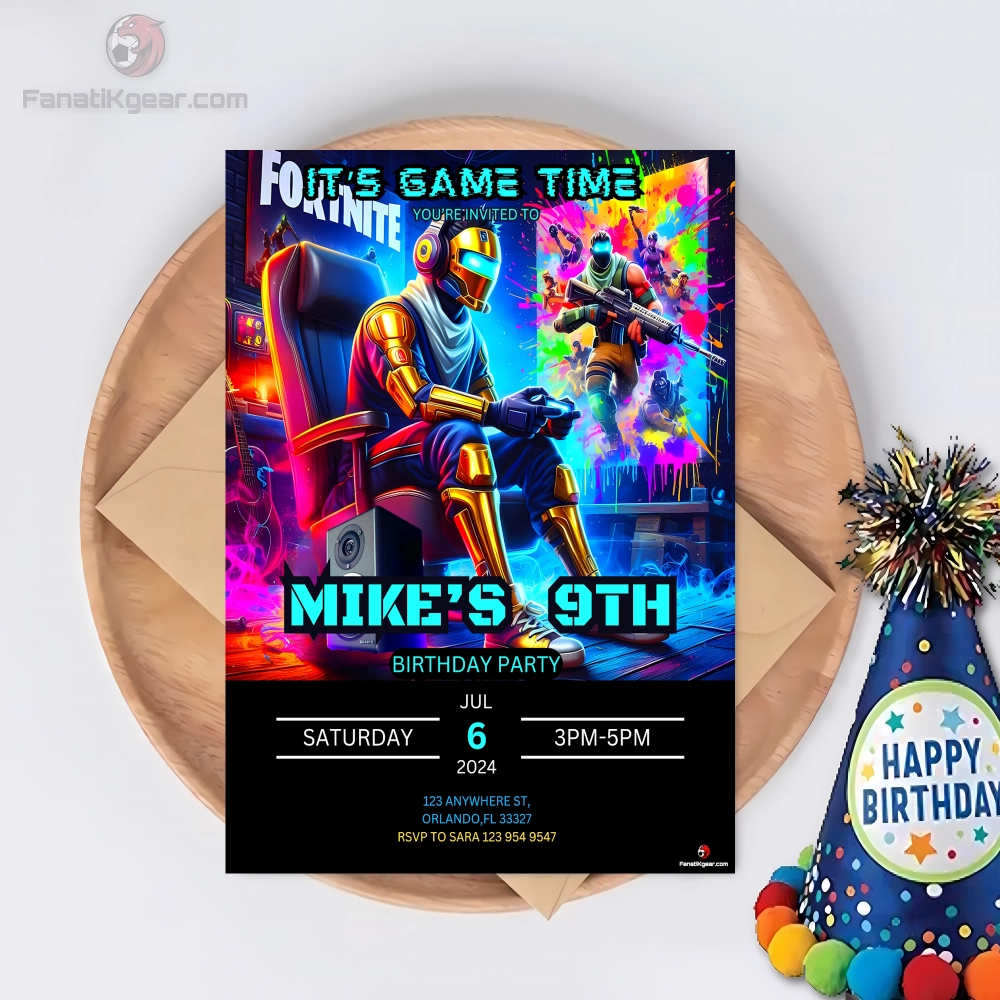F-nite, Fortnite birthday invitation, gaming wall prints, invite ...
