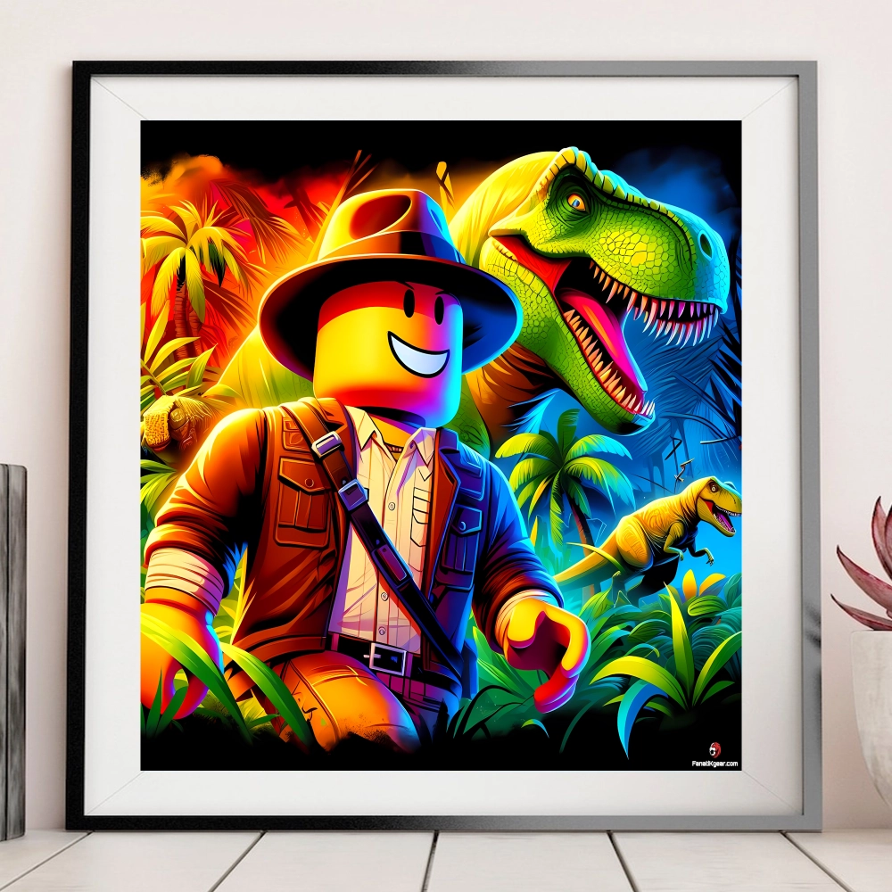 Roblox Print, Roblox poster, dinosaurs, Video game Birthday Print ...