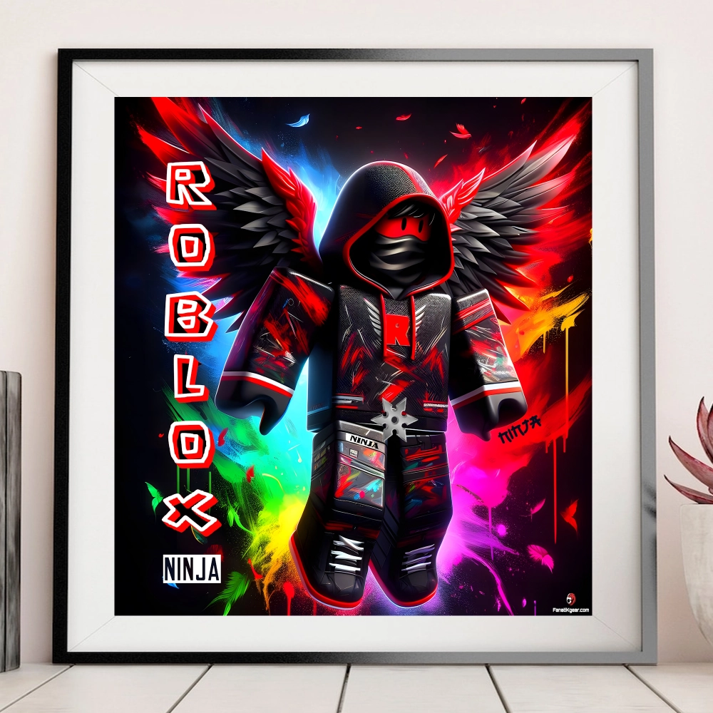 Roblox Print, Roblox poster, ninja, hip hop Roblox, Video game Birthday ...