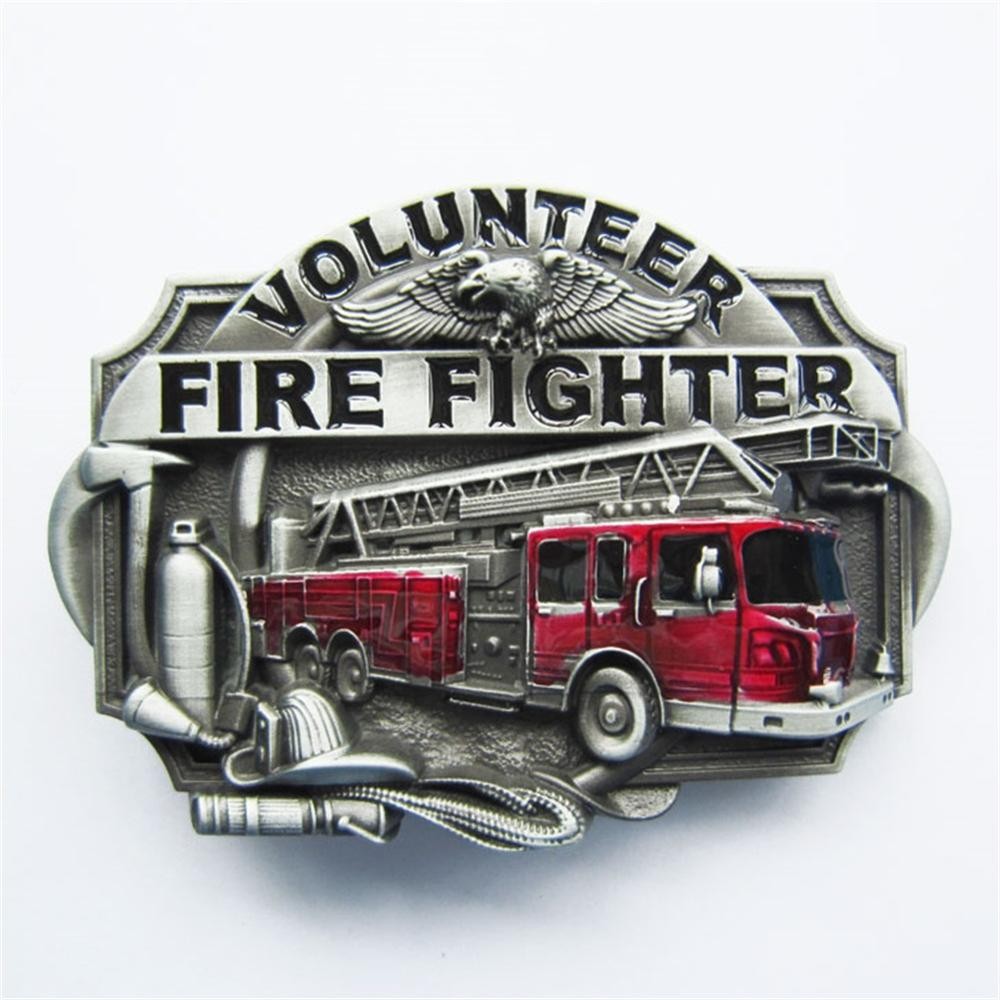 New Men Belt Buckle Western Volunteer Firefighter Fire Belt Buckle