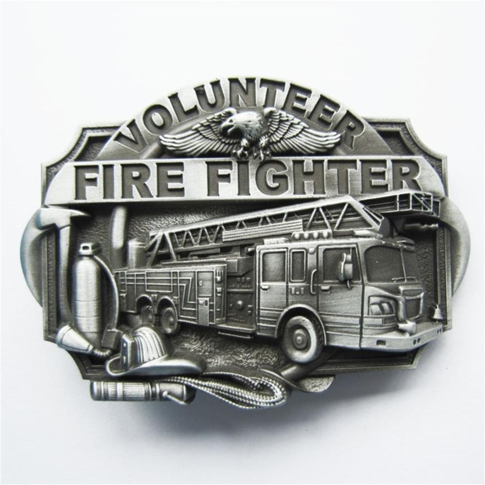 New Men Belt Buckle Western Volunteer Firefighter Fire Belt Buckle