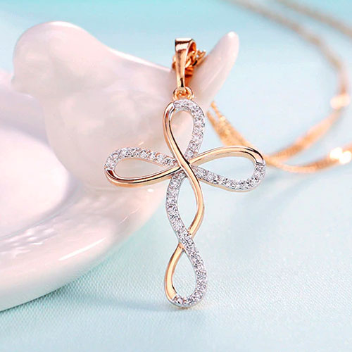 Infinity Cross Pendant Necklace - Ahamore