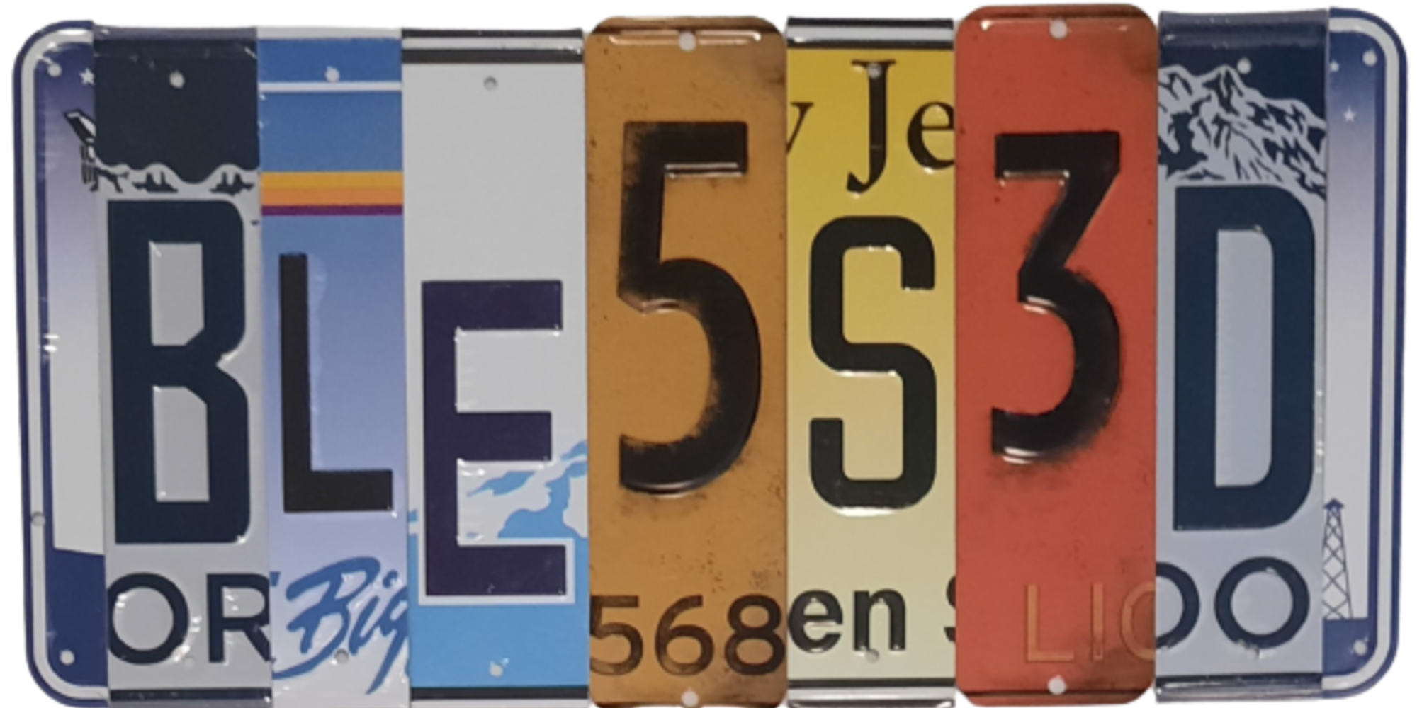 Blessed License Plate Letters Sign Vinyl Sticker Decal Christian Design