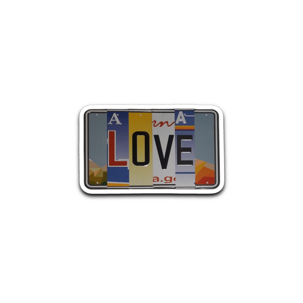 Love License Plate Letters Vinyl Sticker Decal