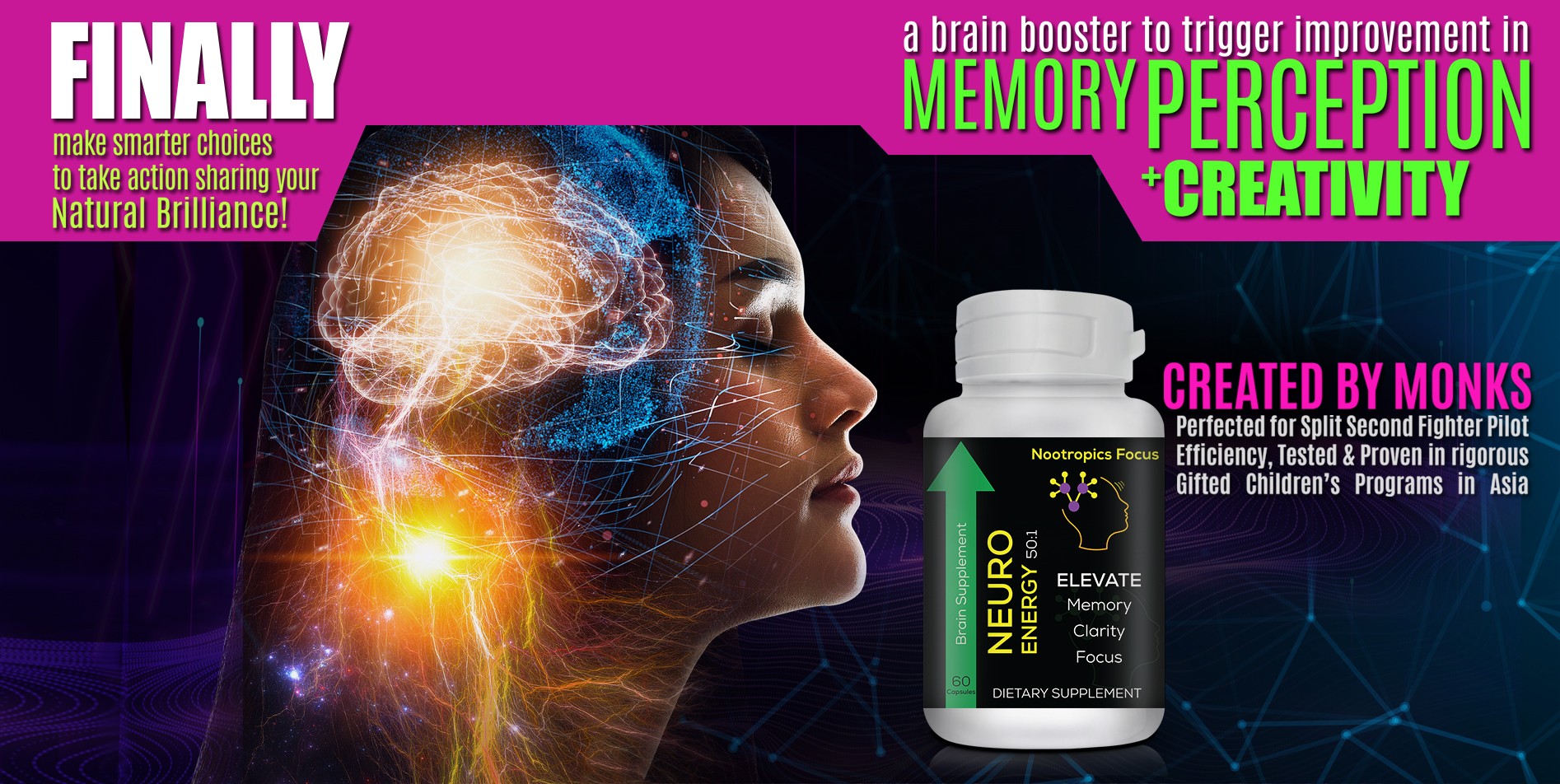 Nootropics Focus Neuro Energy 50:1 Brain Supplement - Nootropics Focus ...