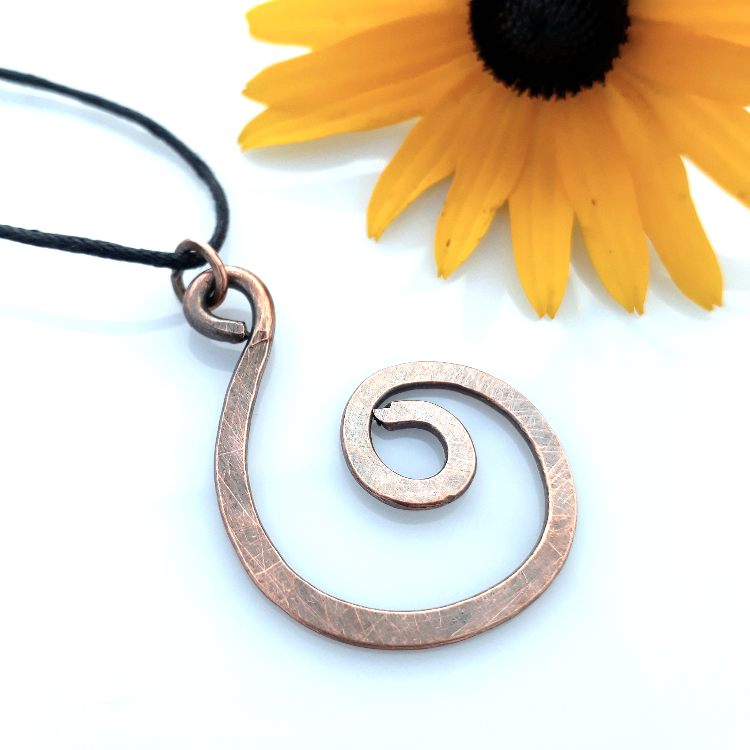 Copper Spiral Loop Pendant by Spirales d'Argent- Tammy Betson