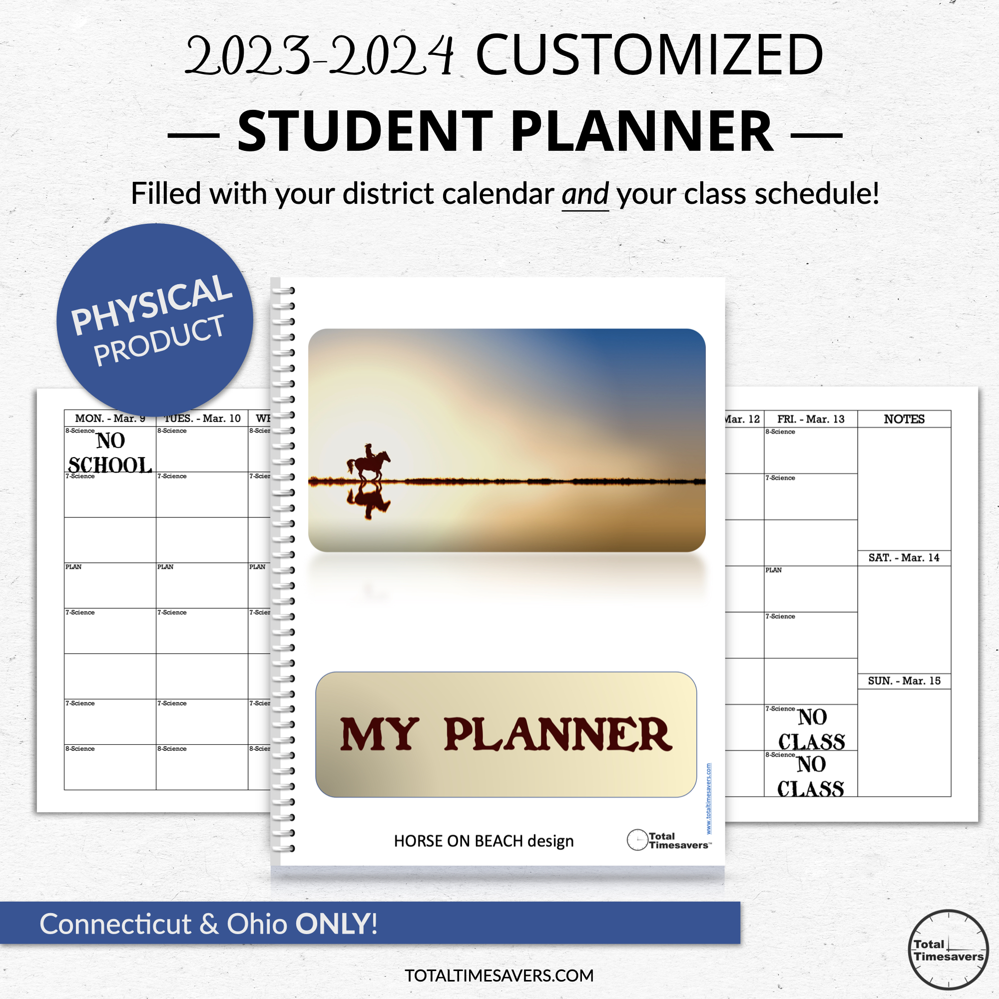 Customized Student Planner | TOTAL TIMESAVERS